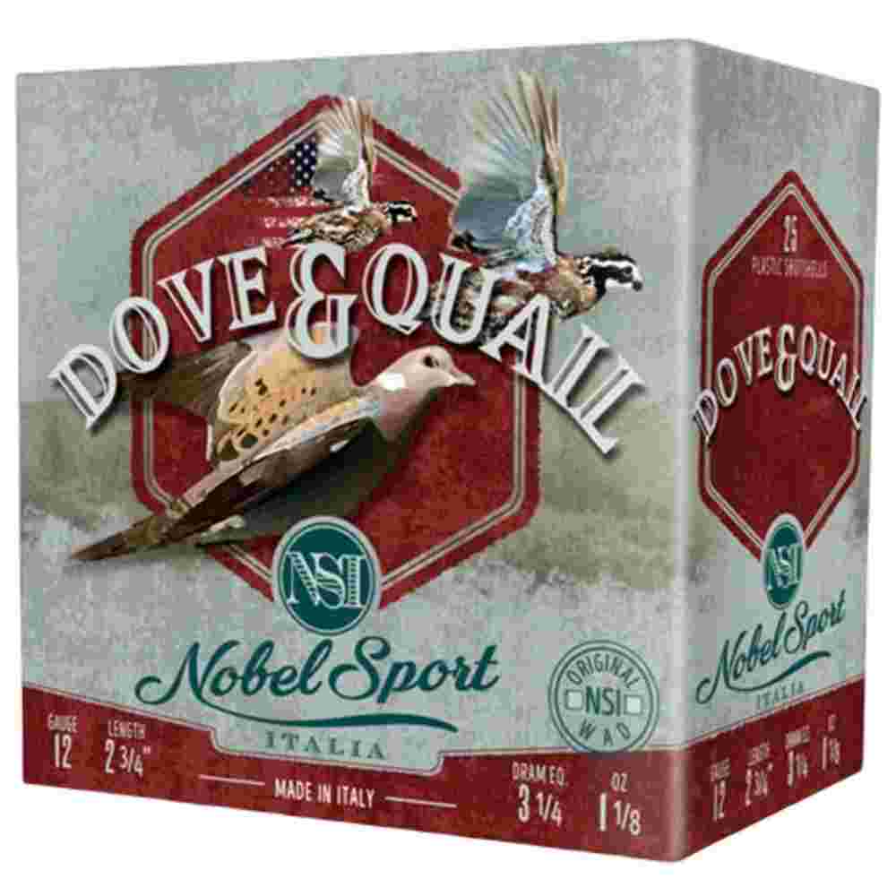Nobel Sport Dove & Quail Shotshells 12 ga 2-3/4" 1-1/8 oz 1255 fps #6 ...